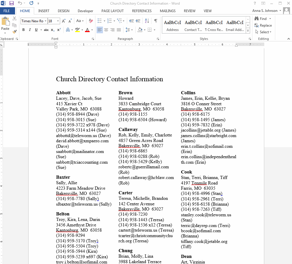 Creating a Church Photo Directory