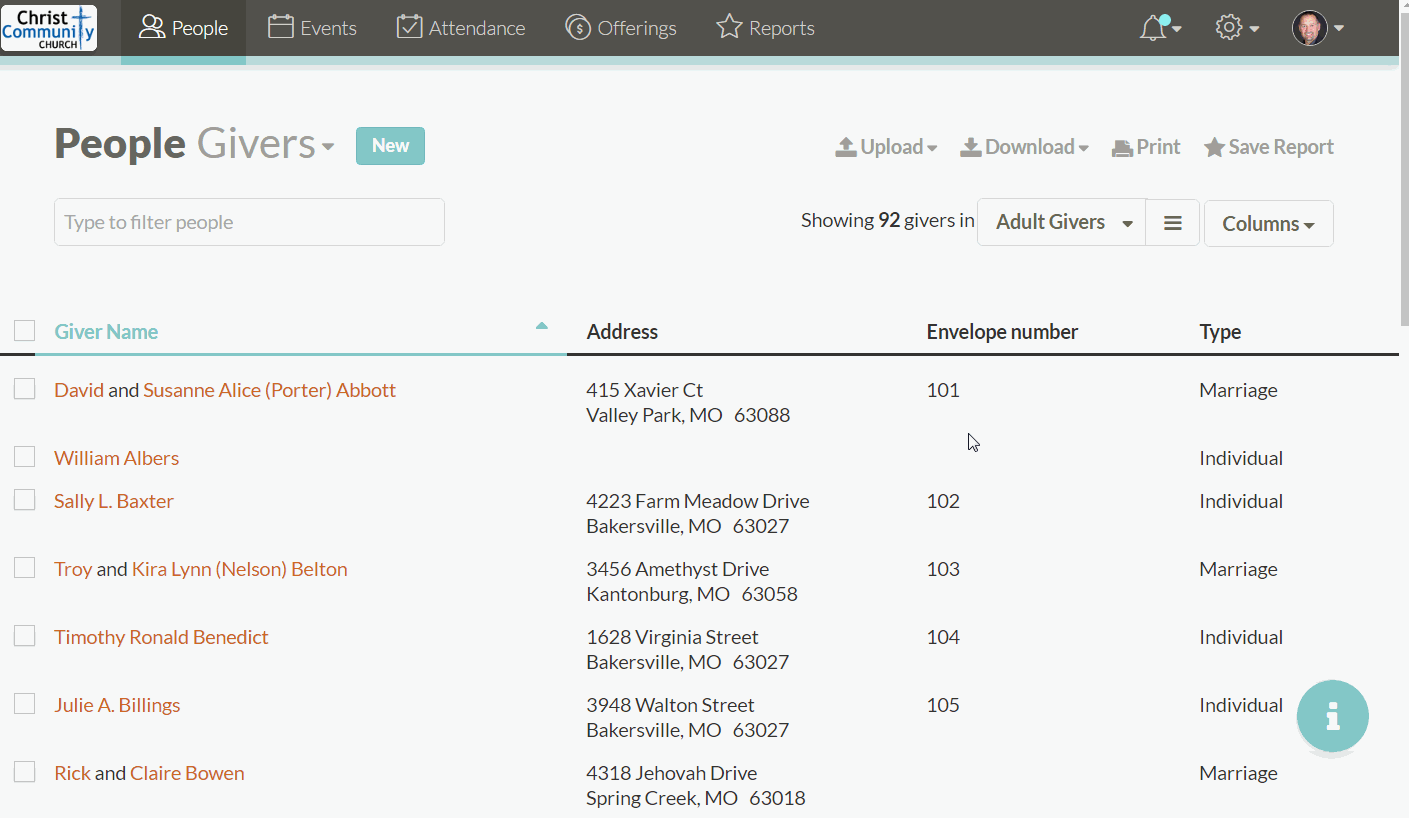 Gifts In-Kind Added to Offerings View