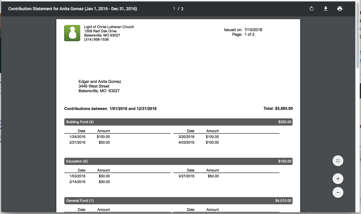 Church Offering Entry System | Online Giving Integration