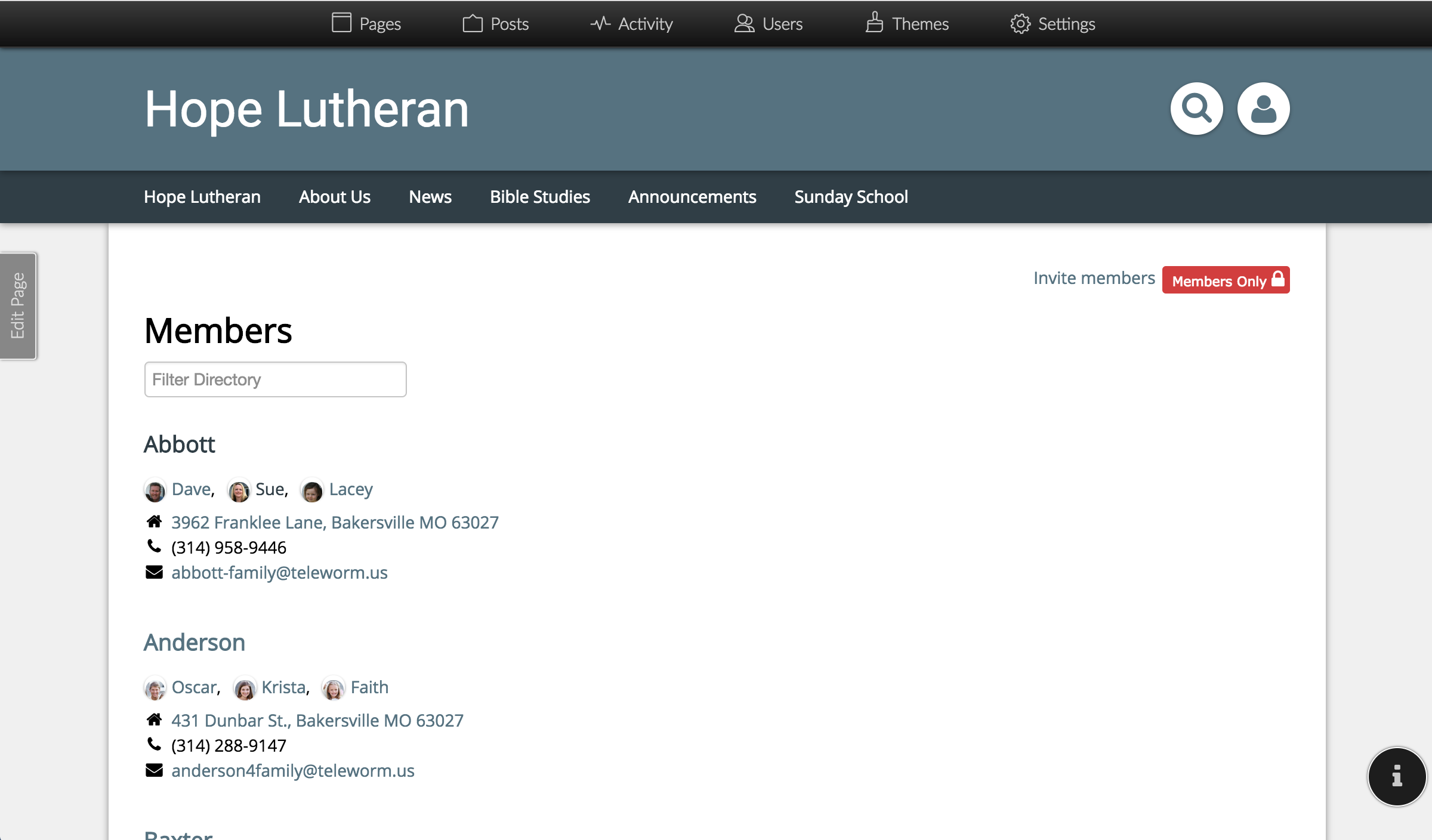 Directory - Church360° Unite Features