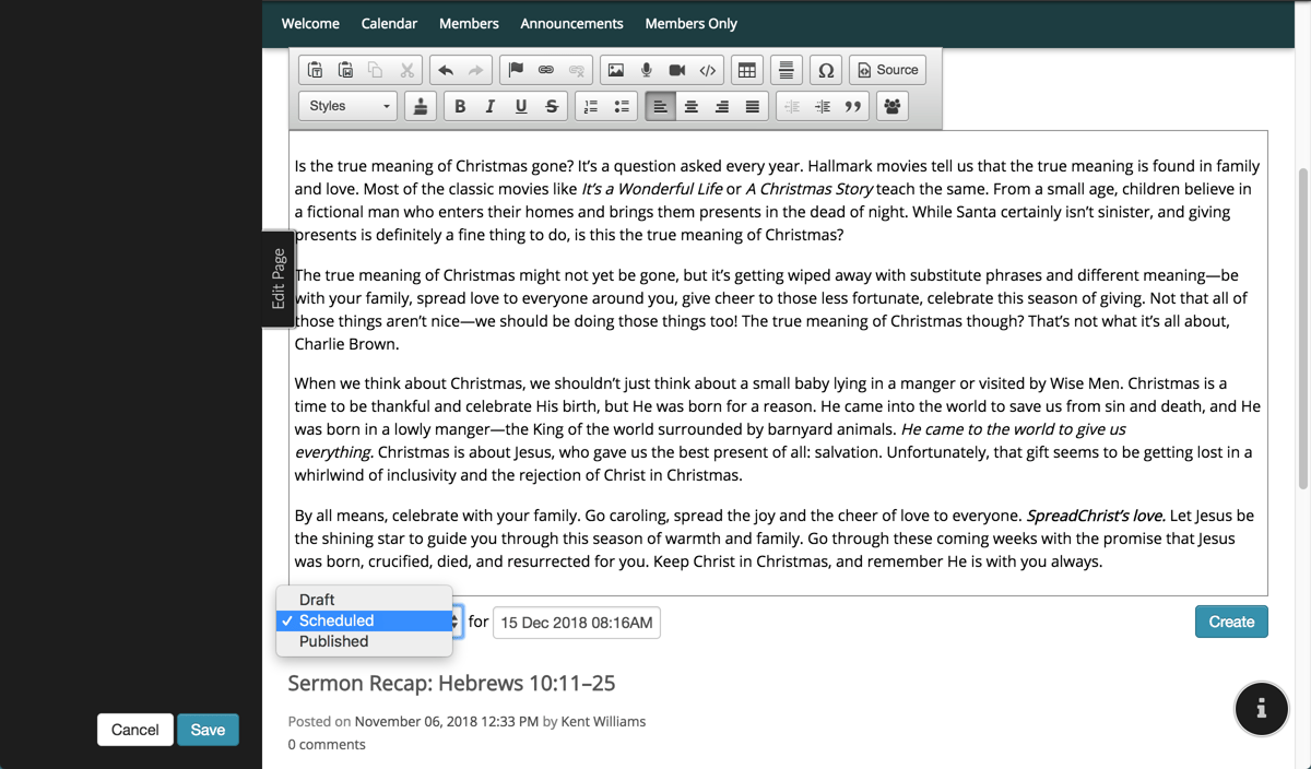 Feeds - Church360° Unite Features